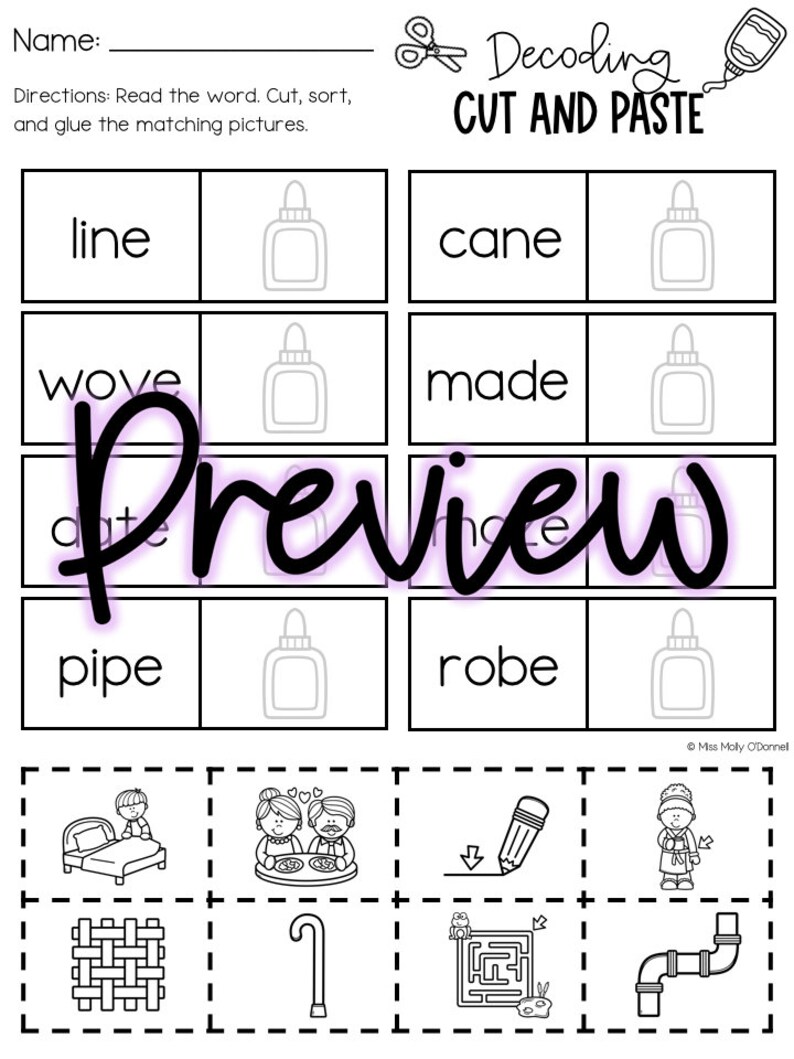Phonics Silent E Reading Worksheet for Kindergarten Reading Printable ...