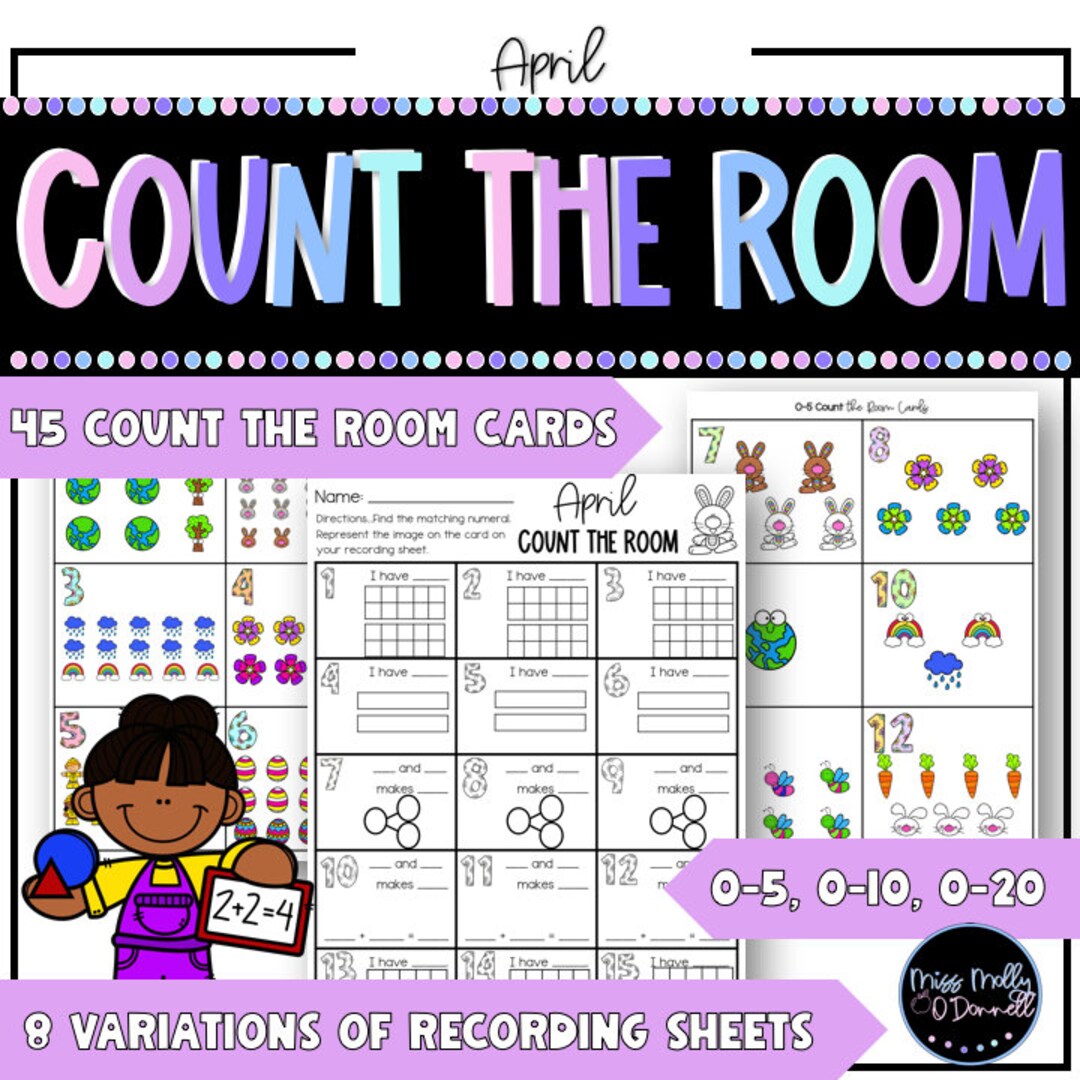 April Kindergarten Spring Math Worksheet Preschool Math Assessment ...