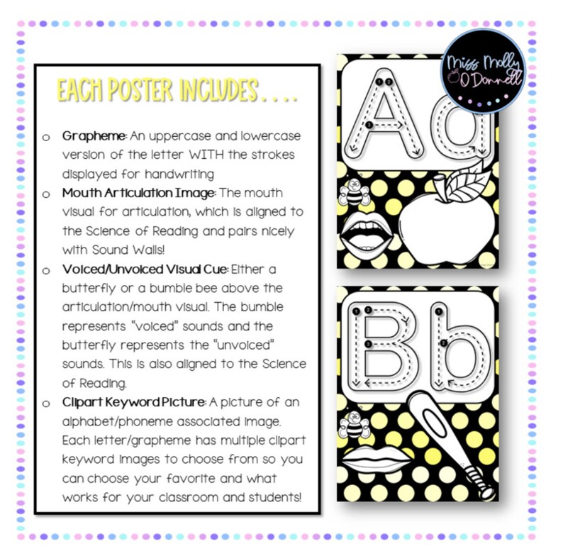 Black and Yellow Bumblebee Classroom Decor, Kindergarten Alphabet ...