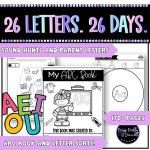 Alphabet and Letter Sound Curriculum Kindergarten ABC Busy Book for ...