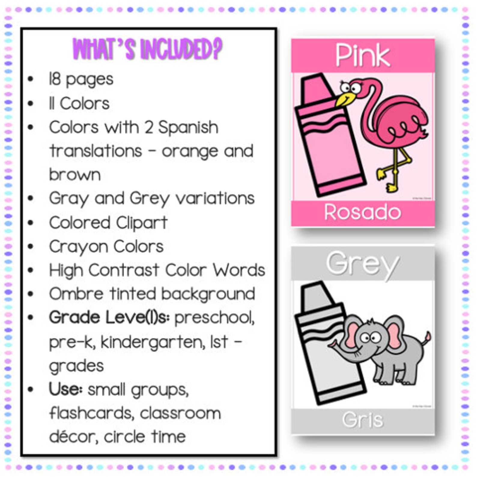 Crayon Color Posters for Homeschool Moms, Colors in Spanish, Classroom ...