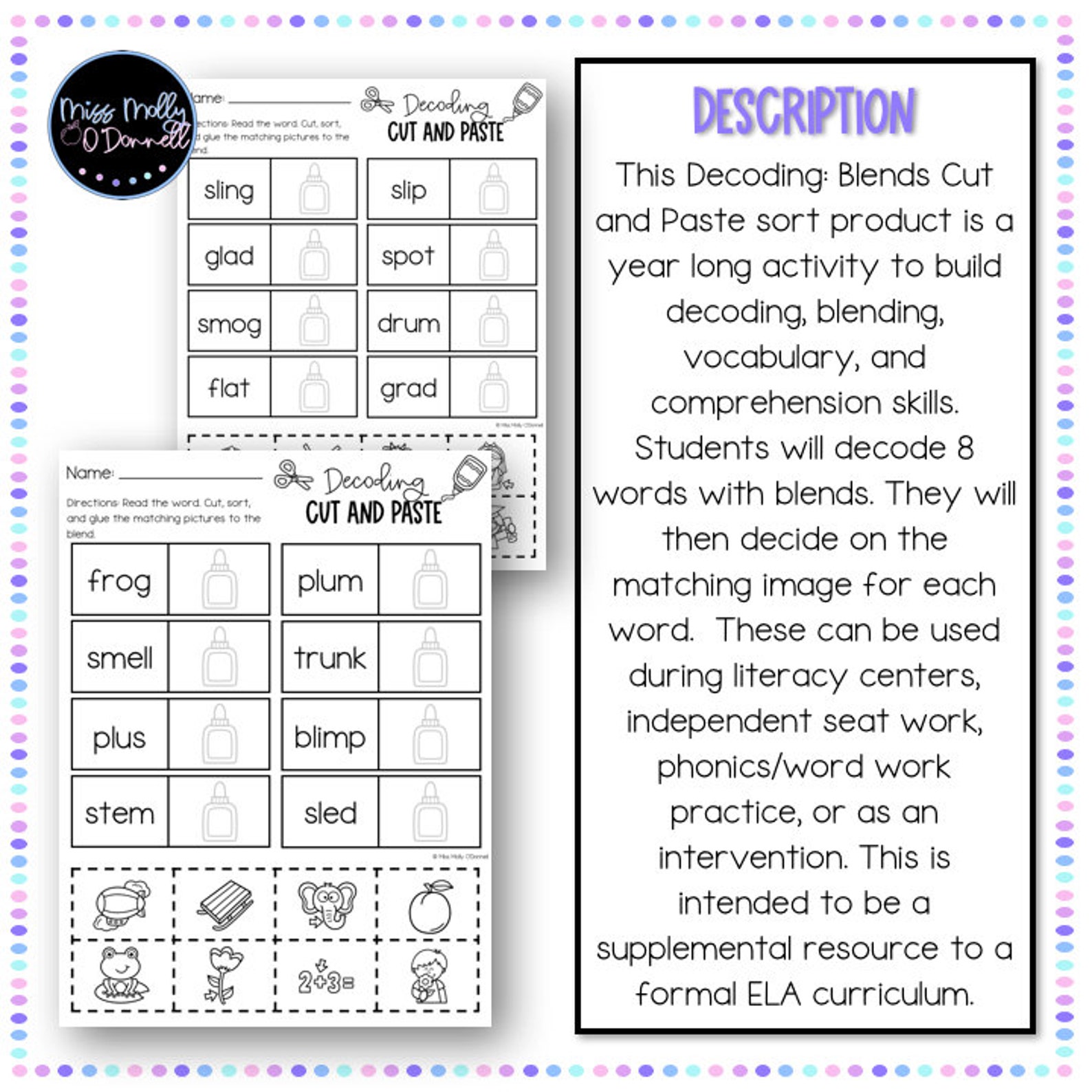 Phonics Blends Reading Worksheet for Kindergarten Reading Printable for ...