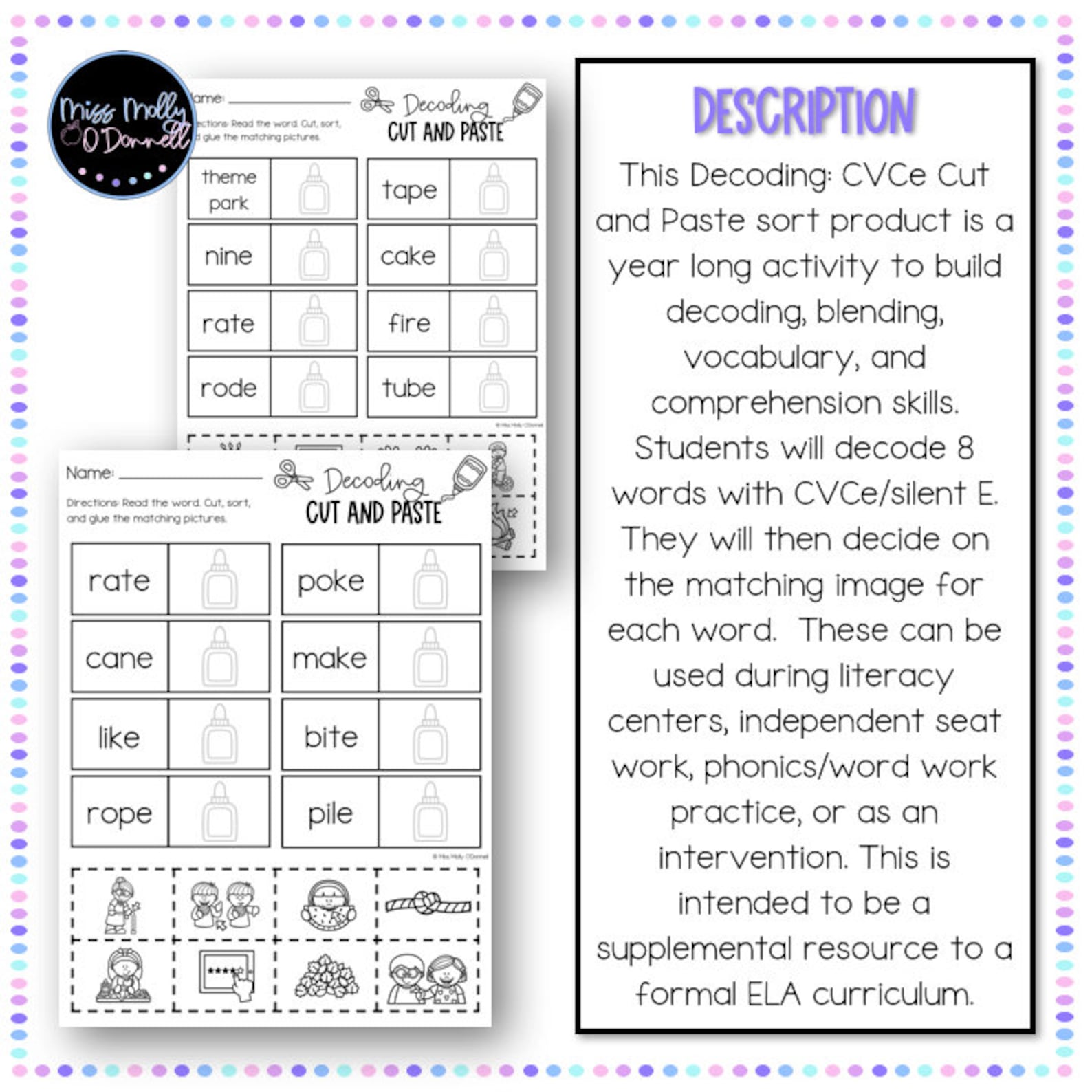Phonics Silent E Reading Worksheet for Kindergarten Reading Printable ...