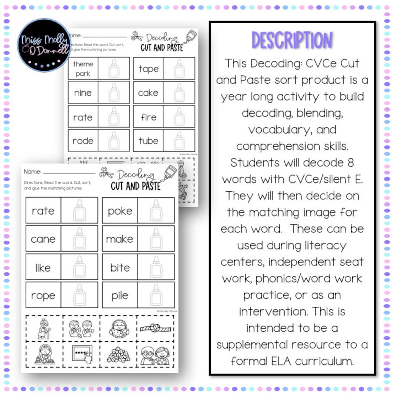 Phonics Silent E Reading Worksheet for Kindergarten Reading Printable ...