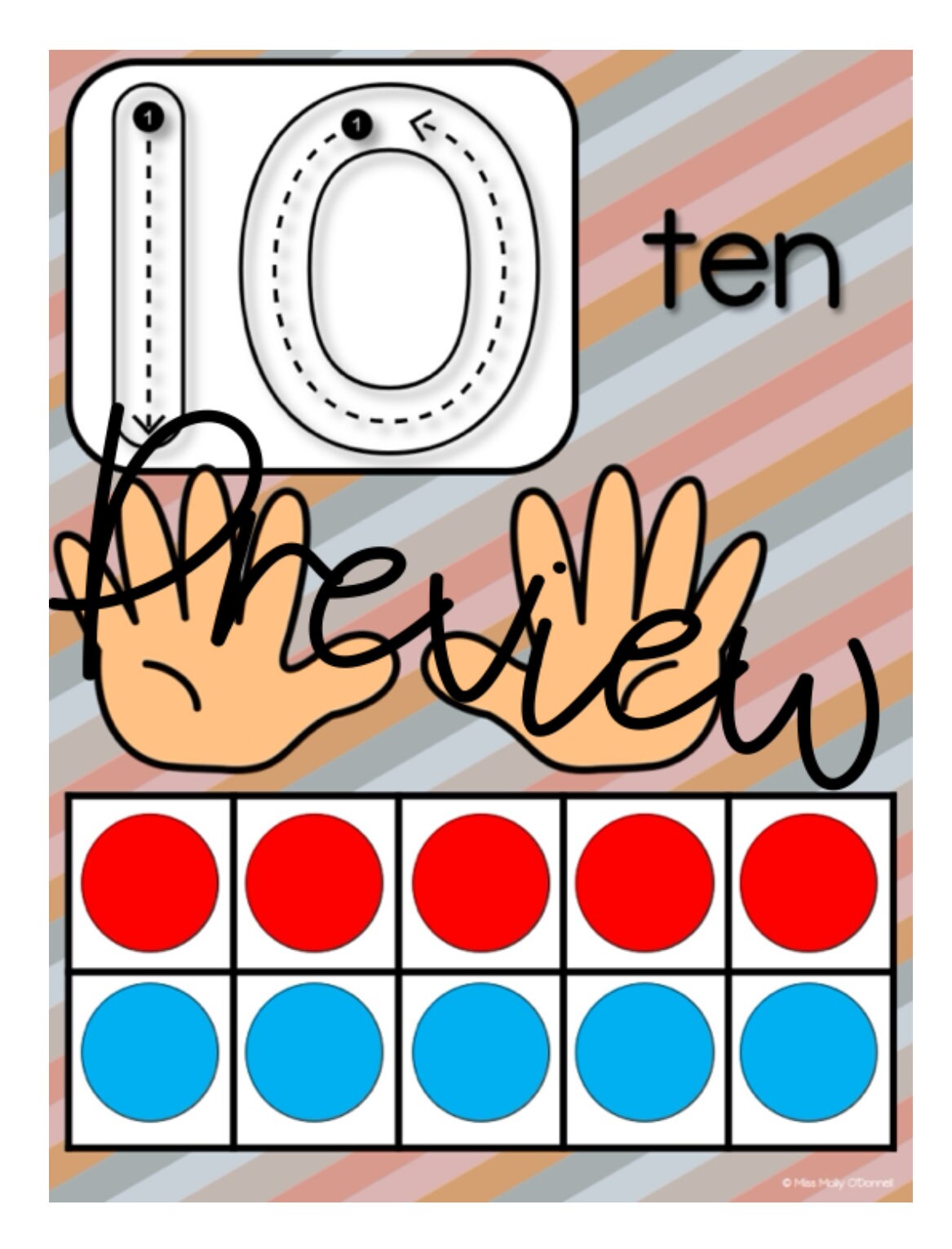 Ten Frame Number Posters 0-20: Modern Boho Neutral Classroom Decor for ...