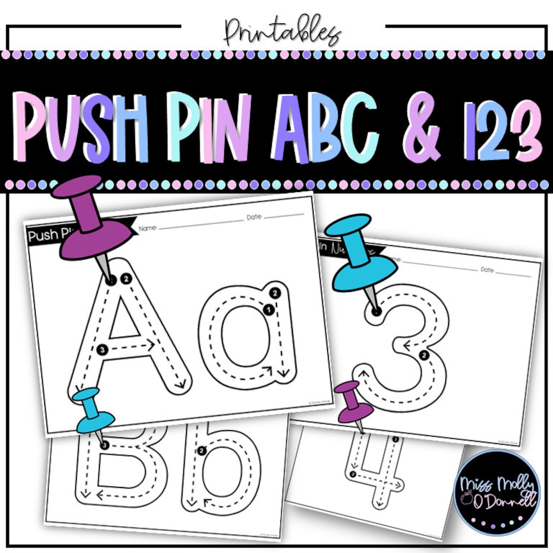 Preschool Fine Motor Worksheet, Kindergarten Push Pin Alphabet Tracing ...