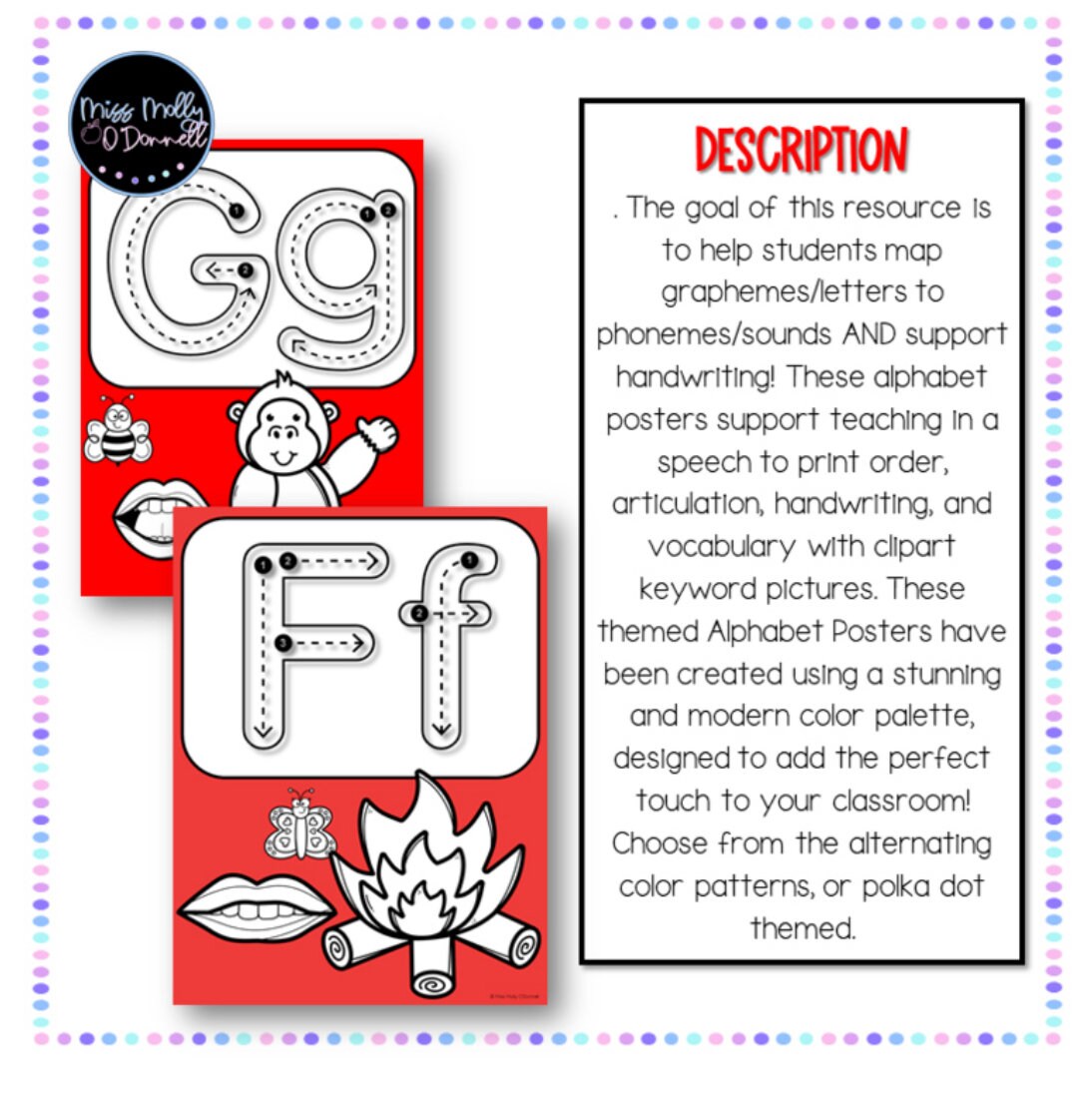 Black and Red Ladybug Classroom Decor, Kindergarten Alphabet Posters ...