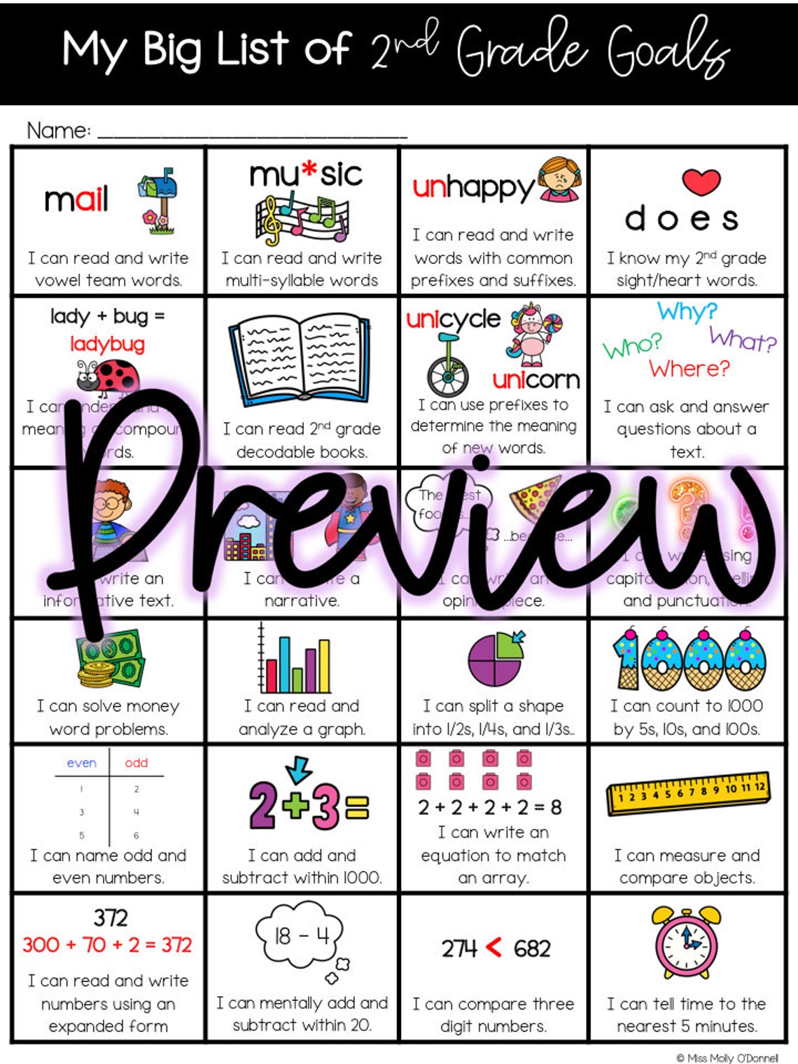Second Grade Assessment, Data Tracking, Student Data Binder, Success ...
