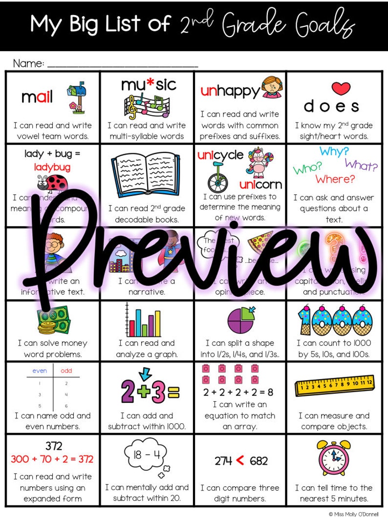 Second Grade Assessment, Data Tracking, Student Data Binder, Success ...
