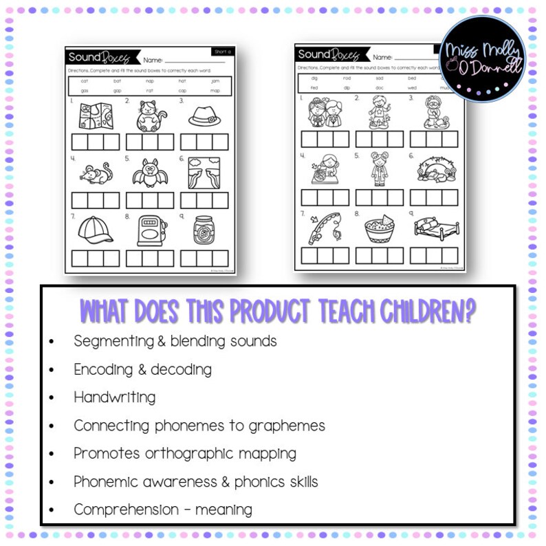 CVC Elkonin Box Printables for Kindergarten, CVC Word Mapping Worksheet ...