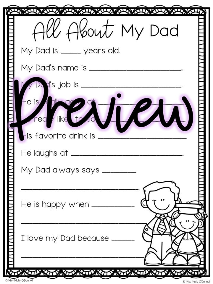 Personalized Fathers Day Gift: A Fathers Day Questionnaire, All About ...