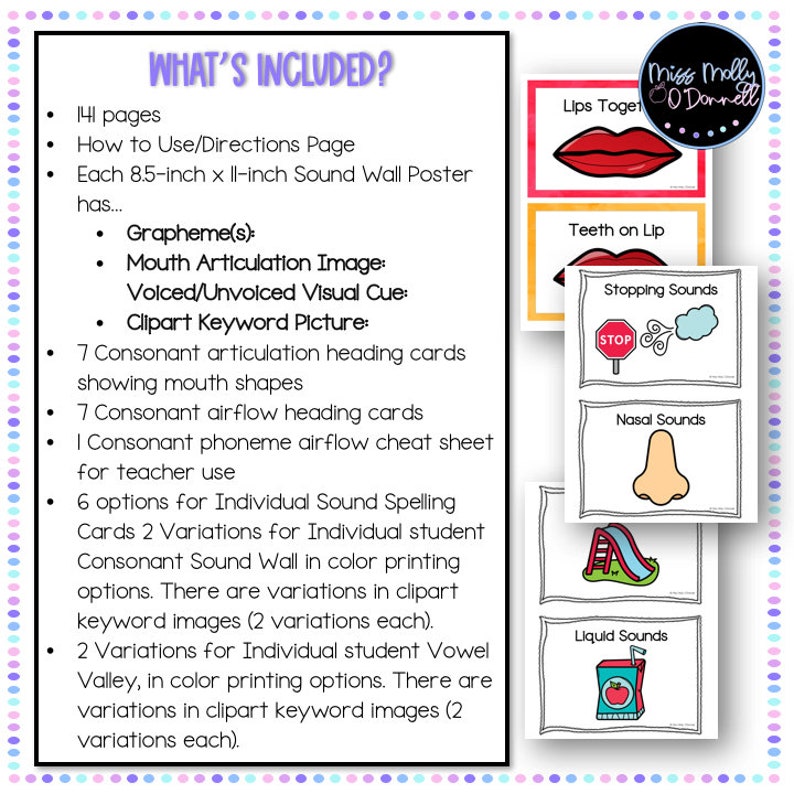 Kindergarten Science of Reading Sound Wall Poster With Lips, Phonics ...