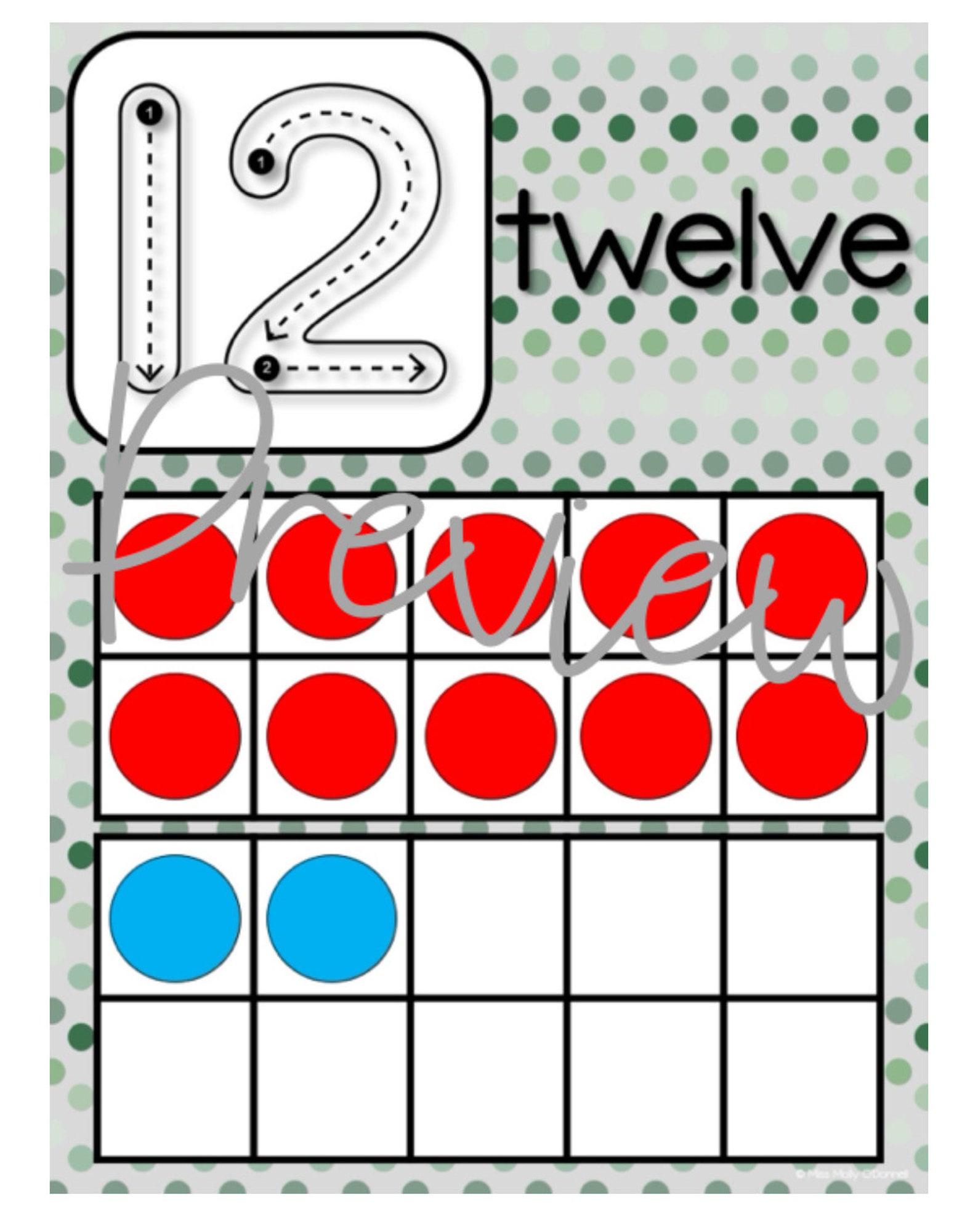 Ten Frame Number Poster 0-20: Eucalyptus Classroom Decor, Green ...