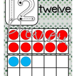 Ten Frame Number Poster 0-20: Eucalyptus Classroom Decor, Green ...