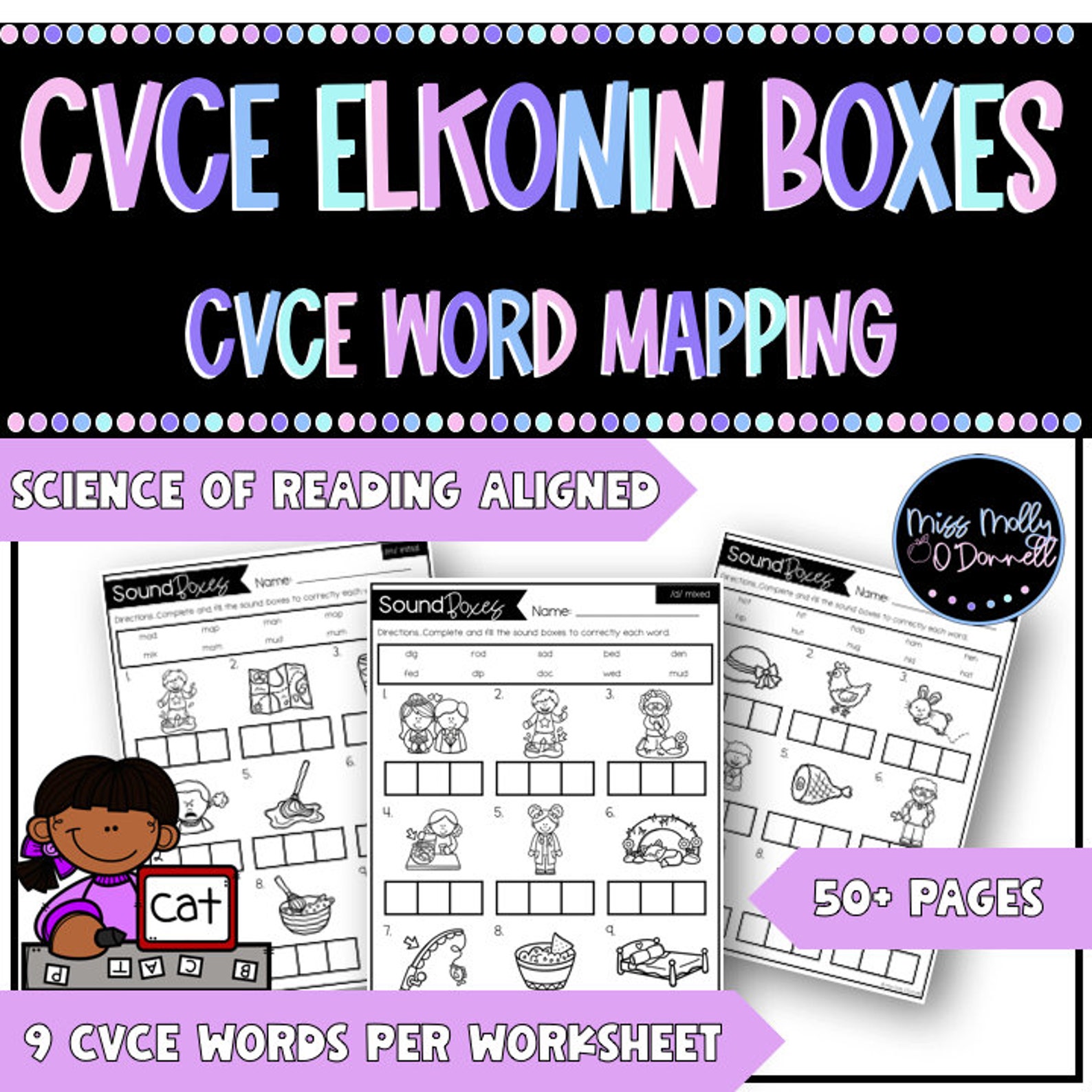 Cvce Elkonin Box Printables, Cvce Word Mapping Worksheets, Silent E ...