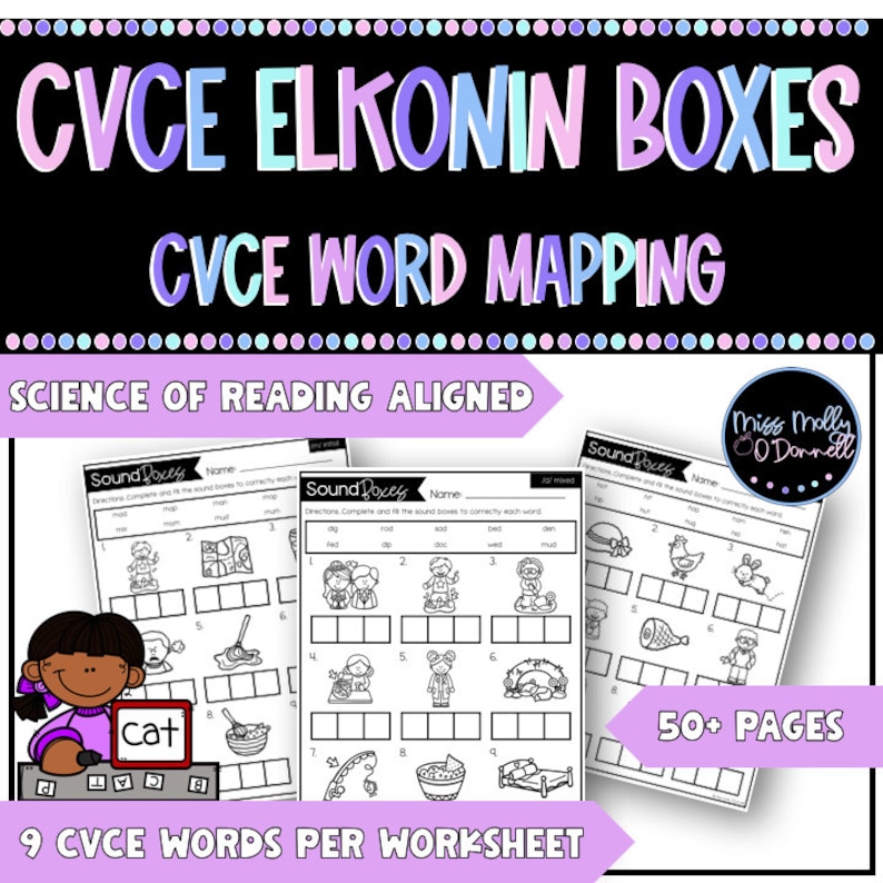 Cvce Elkonin Box Printables, Cvce Word Mapping Worksheets, Silent E ...