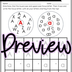 Alphabet Handwriting Printables for Preschool Alphabet Letter ...