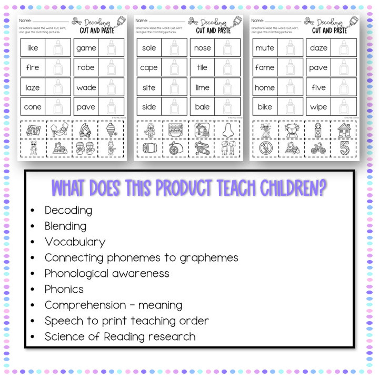 Phonics Silent E Reading Worksheet for Kindergarten Reading Printable ...