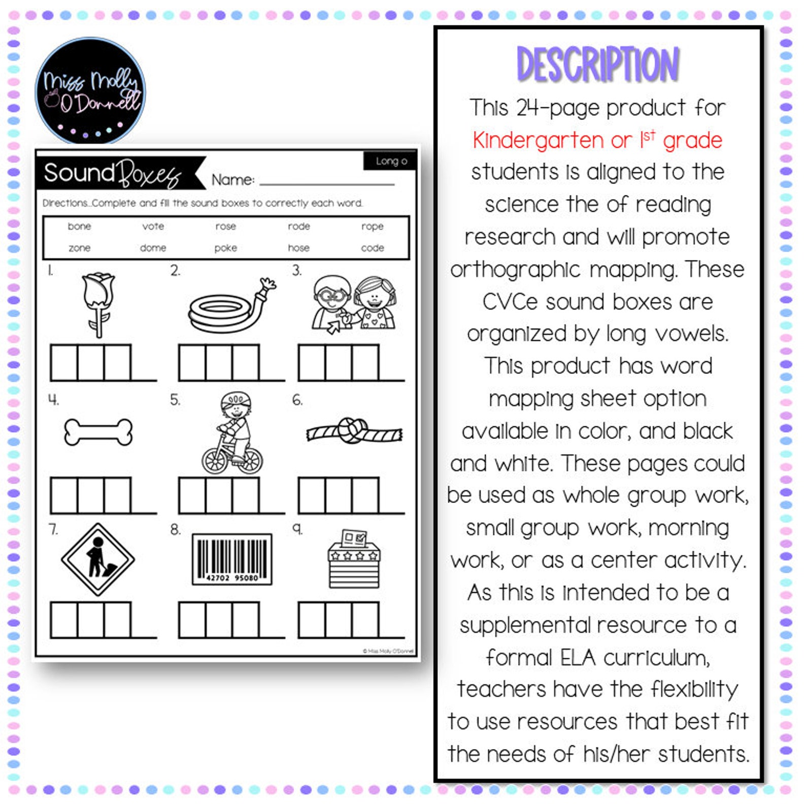 Cvce Elkonin Box Printables, Cvce Word Mapping Worksheets, Silent E ...