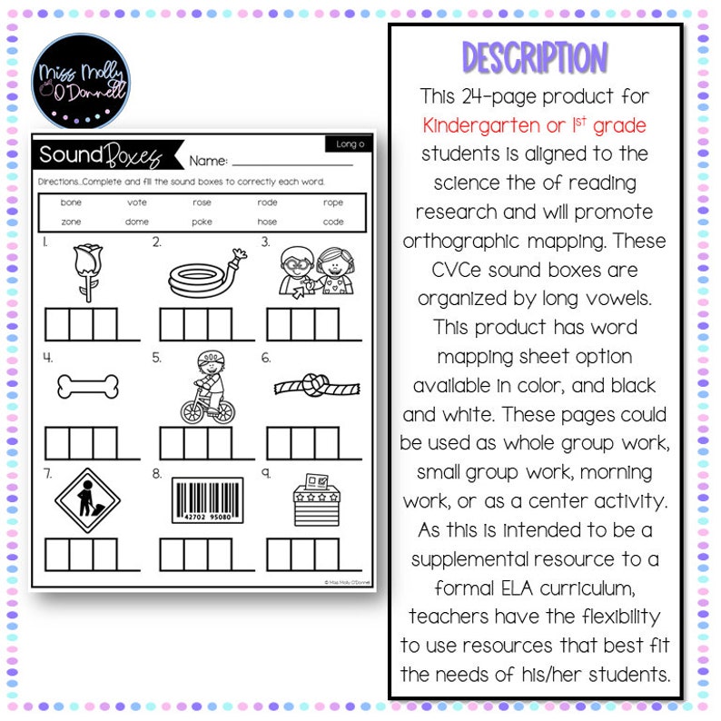 Cvce Elkonin Box Printables, Cvce Word Mapping Worksheets, Silent E ...