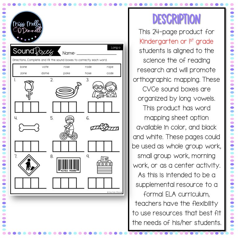 Cvce Elkonin Box Printables, Cvce Word Mapping Worksheets, Silent E ...