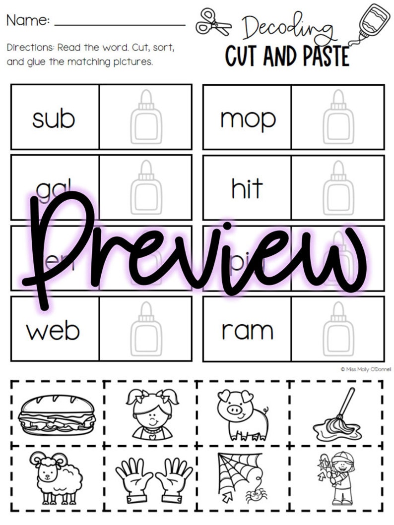 CVC Decoding Worksheet for Kindergarten Phonics - Etsy