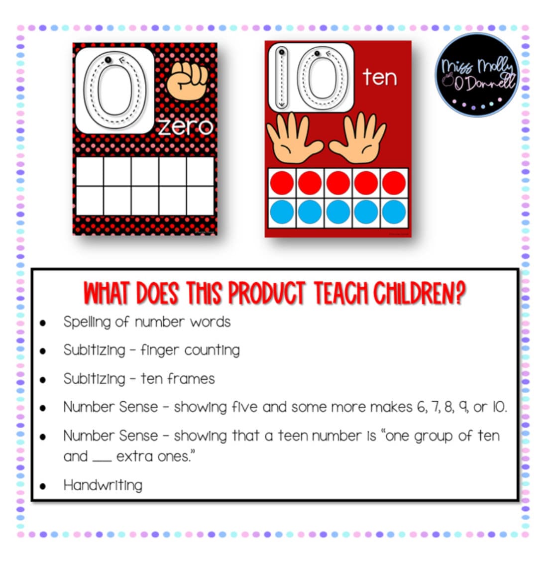 Ladybug Ten Frame Number Posters 0-20: Black and Red Classroom Decor ...