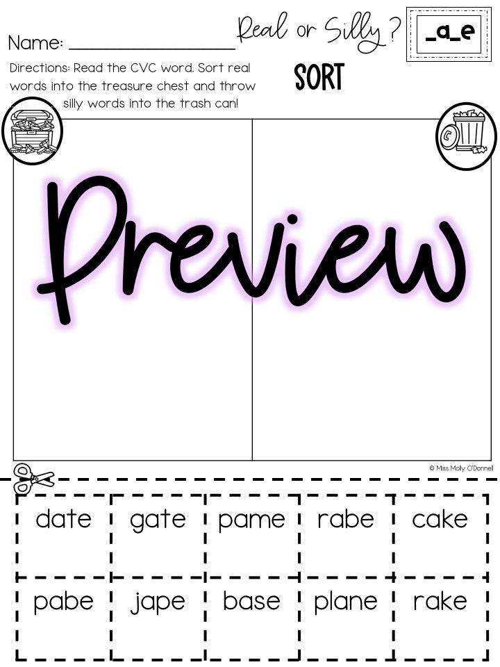 CVC Decoding Words Worksheets, CVC Reading Activities, Kindergarten ...