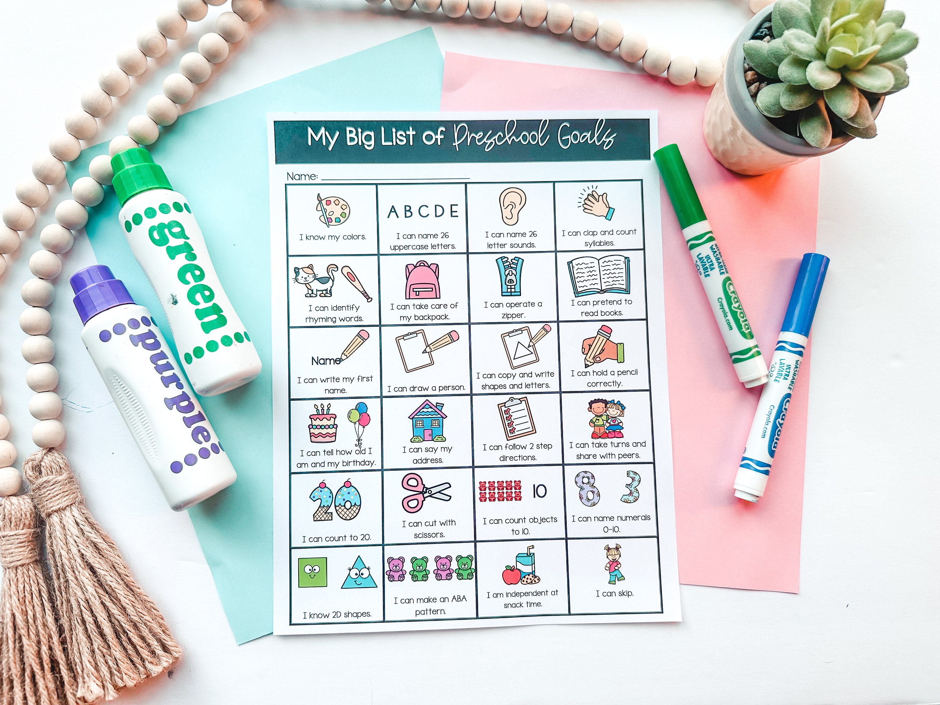 Preschool Assessment, Student Data Tracking Sheets, Data Binder ...