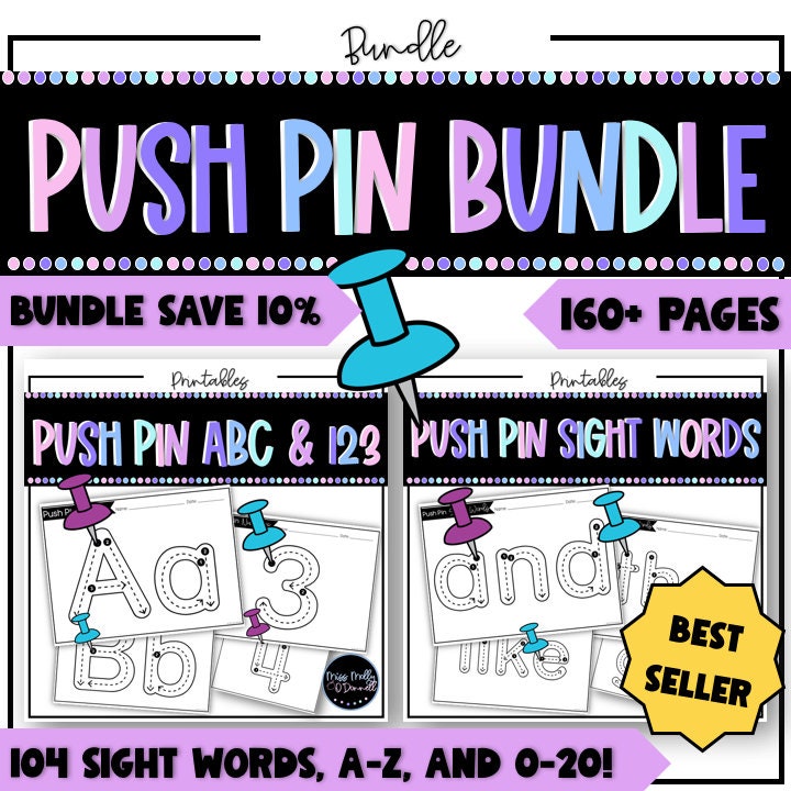 Fine Motor Push Pin BUNDLE, Sight Words, Fine Motor Skill Worksheet ...