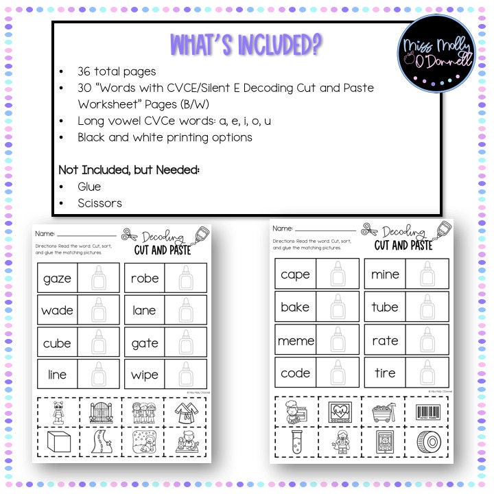 Phonics Silent E Reading Worksheet for Kindergarten Reading Printable ...