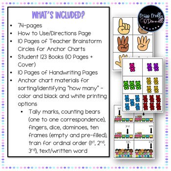 Kindergarten First Day of School Math Number Sense Activities, Counting ...