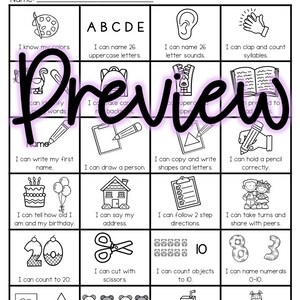 Kindergarten Readiness Checklist, Kindergarten Assessments, Ready for ...