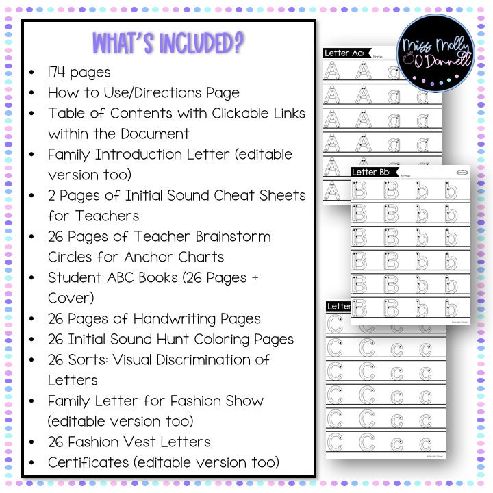 Alphabet and Letter Sound Curriculum Kindergarten ABC Busy Book ...