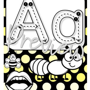 Black and Yellow Bumblebee Classroom Decor, Kindergarten Alphabet ...
