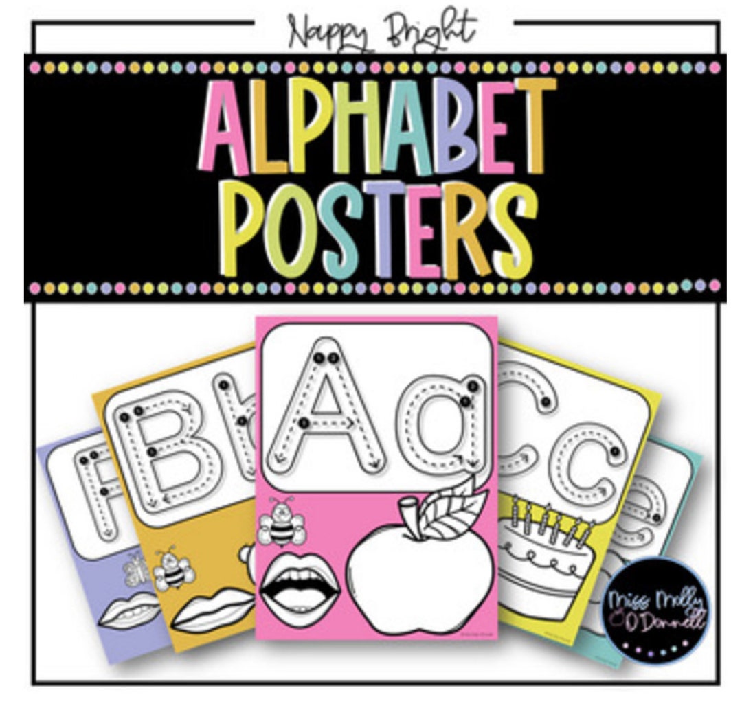 Modern Boho Classroom Decor, Kindergarten Alphabet Posters, Preschool ...