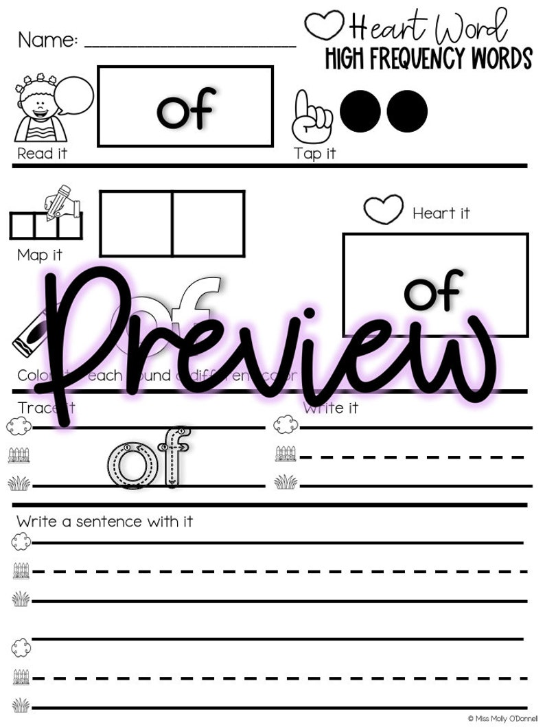 Kindergarten Sight Word Printables, Home School Heart Word Mapping ...