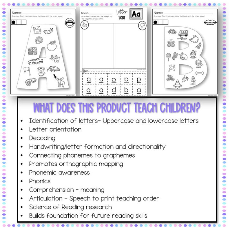 Alphabet and Letter Sound Curriculum Kindergarten ABC Busy Book ...