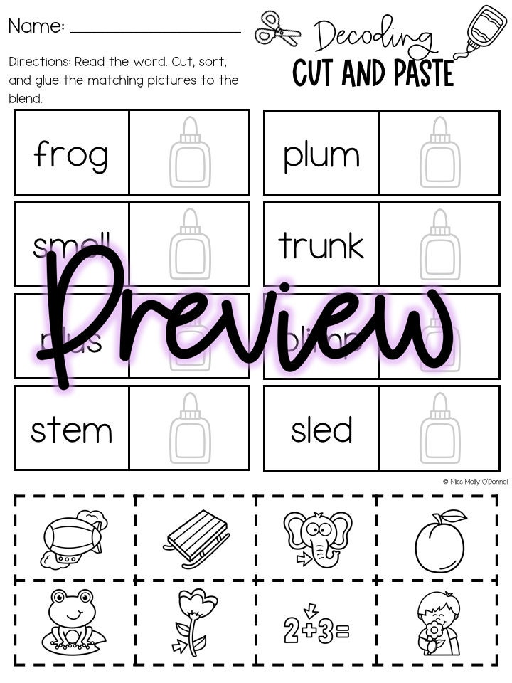 Phonics Blends Reading Worksheet for Kindergarten Reading Printable for ...