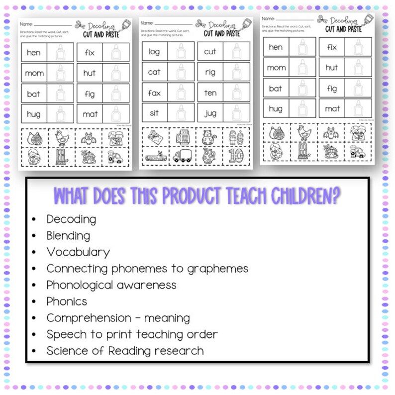 CVC Decoding Worksheet, CVC Reading Activities, Kindergarten Phonics ...