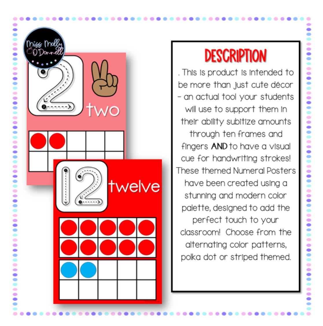 Ladybug Ten Frame Number Posters 0-20: Black and Red Classroom Decor ...