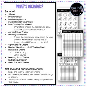 Kindergarten Student Goal Tracker Sheets, Kindergarten Homeschool ...