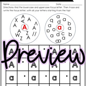 Alphabet Handwriting Printables for Preschool Alphabet Letter ...