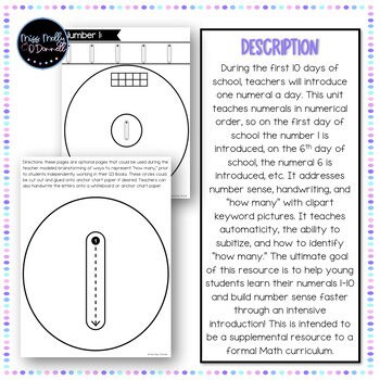 Kindergarten First Day of School Math Number Sense Activities, Counting ...