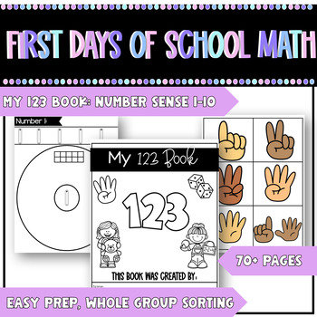 Kindergarten First Day of School Math Number Sense Activities, Counting ...