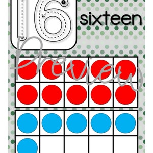 Ten Frame Number Poster 0-20: Eucalyptus Classroom Decor, Green ...