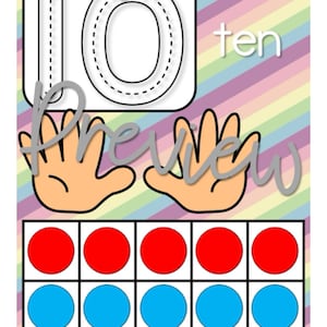 Ten Frame Number Posters 0-20: Rainbow Pastel Classroom Decor, Boho ...