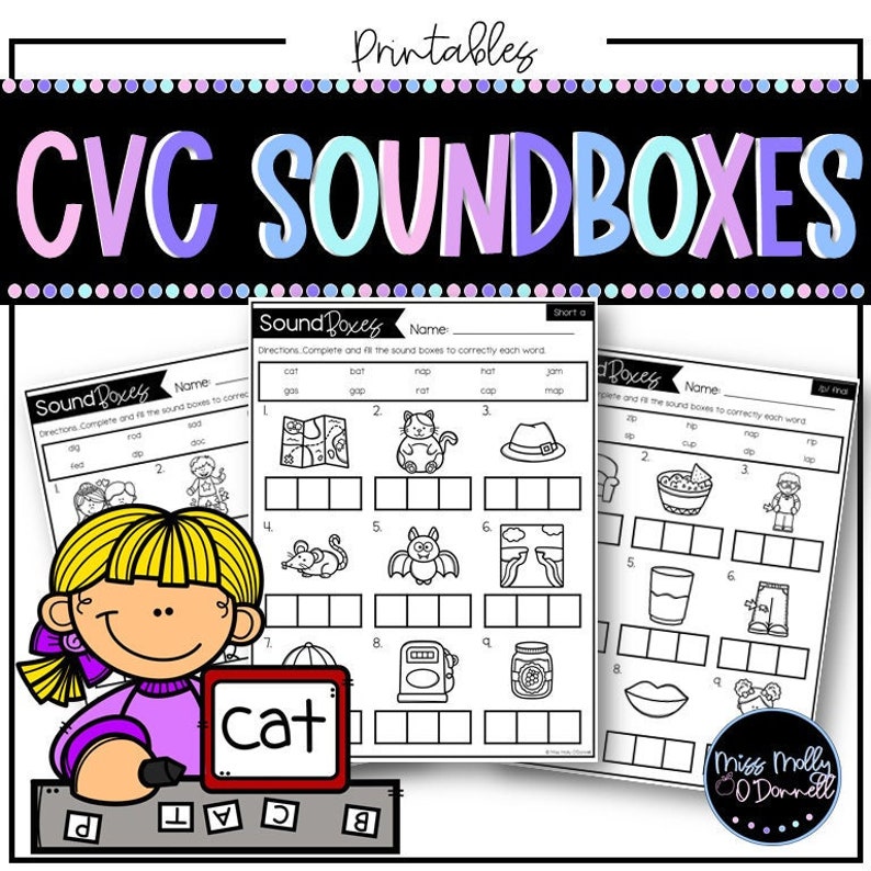 CVC Elkonin Box Printables for Kindergarten CVC Word Mapping - Etsy