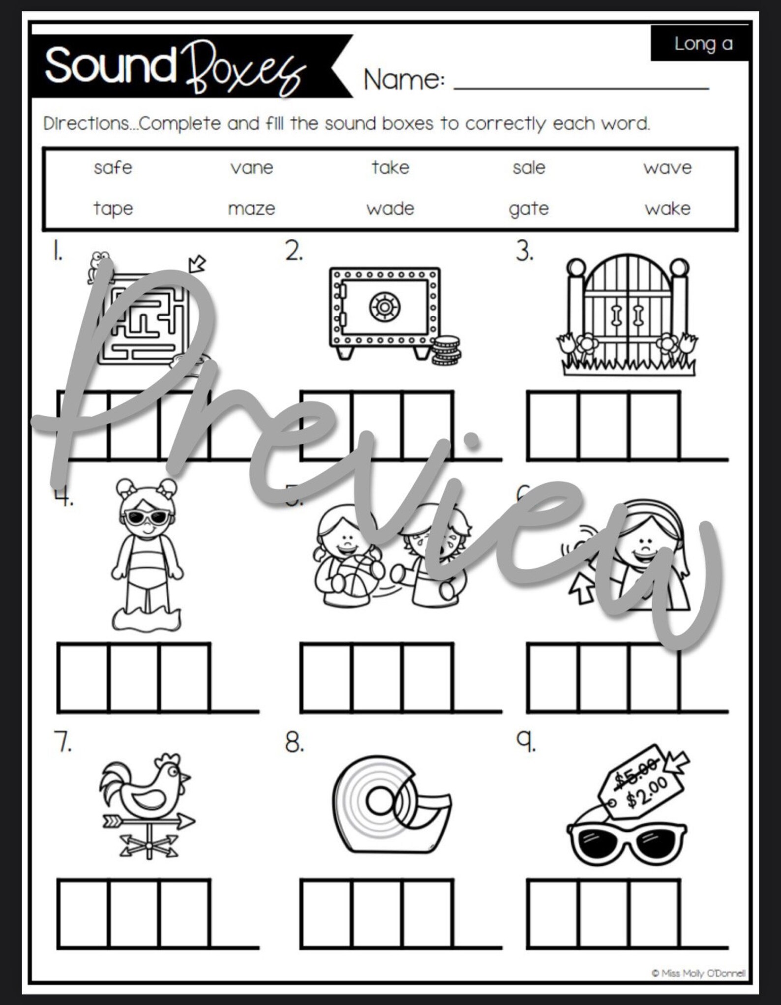 Cvce Elkonin Box Printables, Cvce Word Mapping Worksheets, Silent E ...