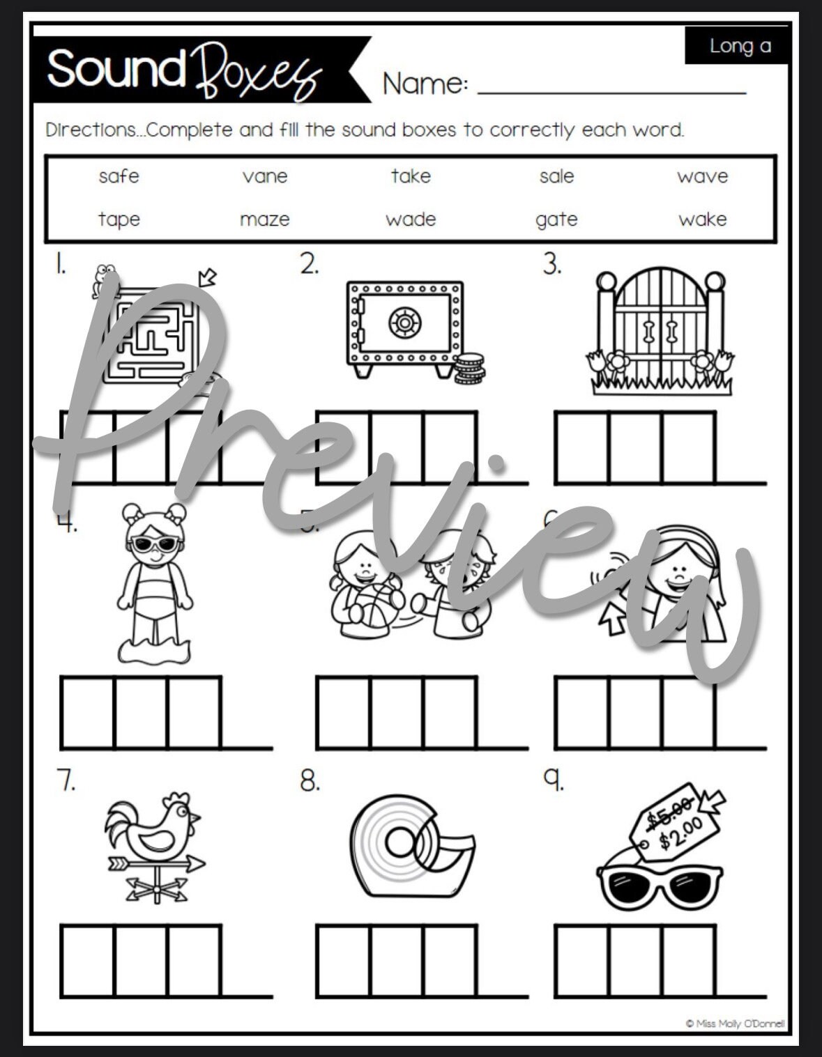 Cvce Elkonin Box Printables, Cvce Word Mapping Worksheets, Silent E ...